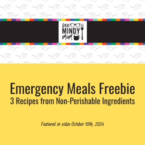 FREEBIE - EMERGENCY MEAL RECIPES - See Mindy Mom